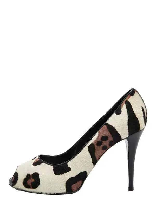 GIUSEPPE ZANOTTI 110mm Leopard-print Stiletto Sandals - White