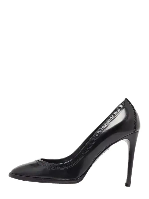 Burberry Leather Pointed Toe Stiletto Pumps - Black