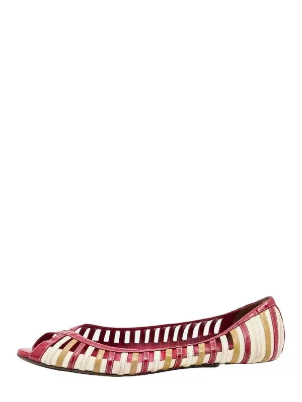 Dolce & Gabbana Striped Ballet Flats - Red