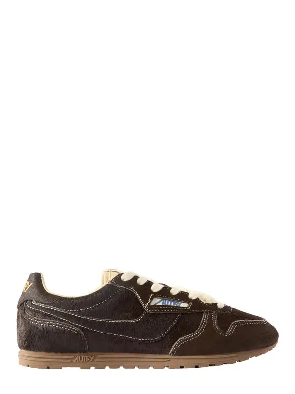 AUTRY Windspin Calf Hair Sneakers - Brown
