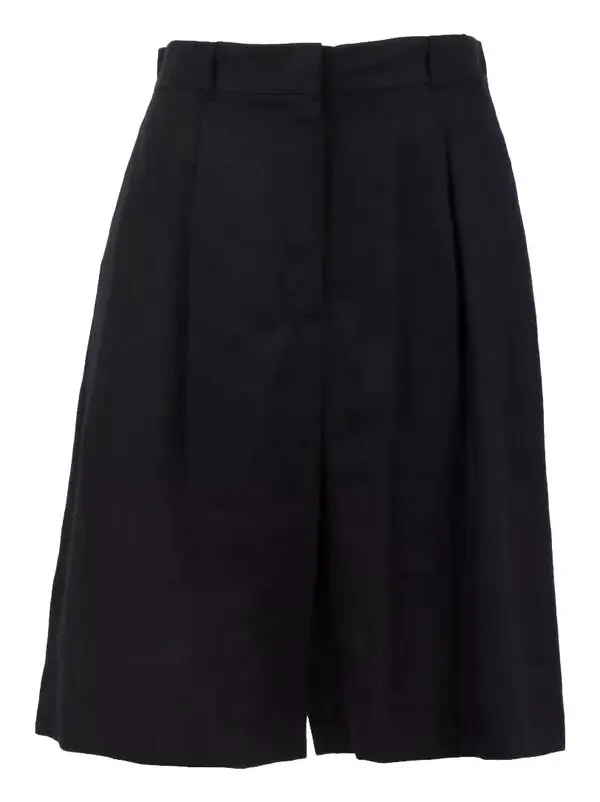 Max Mara Linen Bermuda Shorts - Black