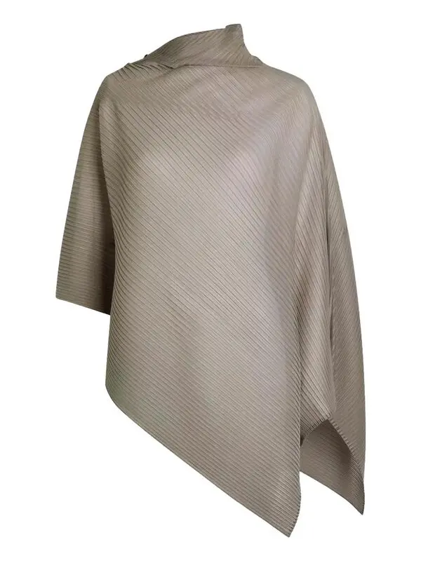 Issey Miyake Pleated Asymmetric Top - Neutrals