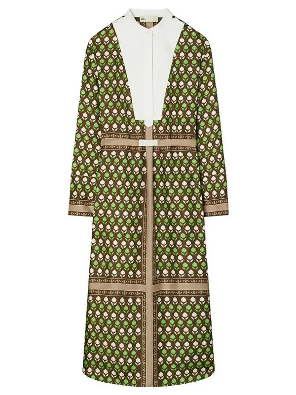 Tory Burch Silk Twill Shirtdress - Chocolate Pomegranate