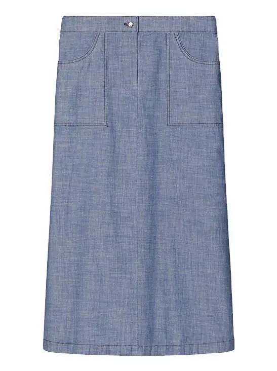 Tory Burch Cotton Camp Skirt - Blue Wash