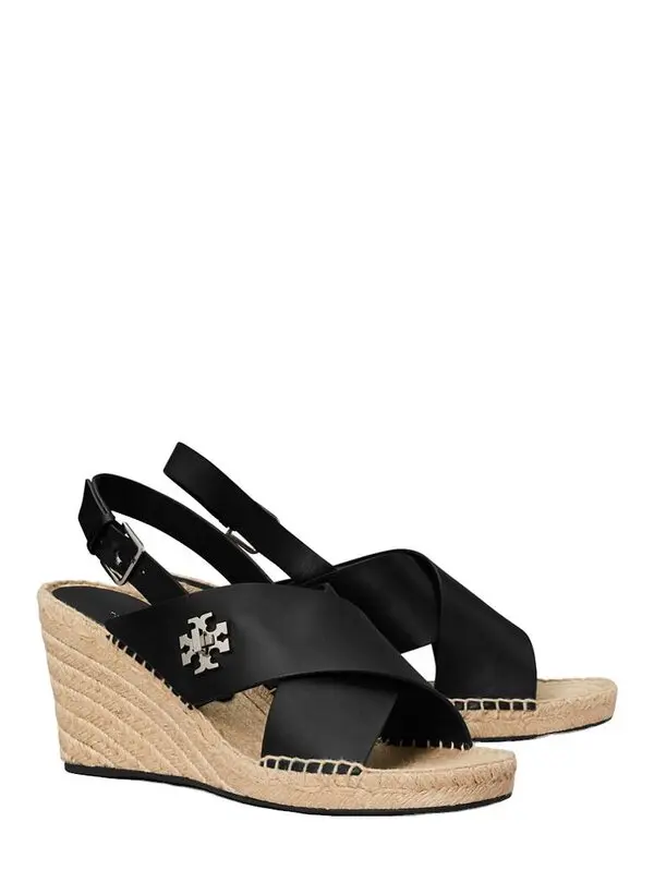 Tory Burch Turnlock Wedge Espadrille - Perfect Black