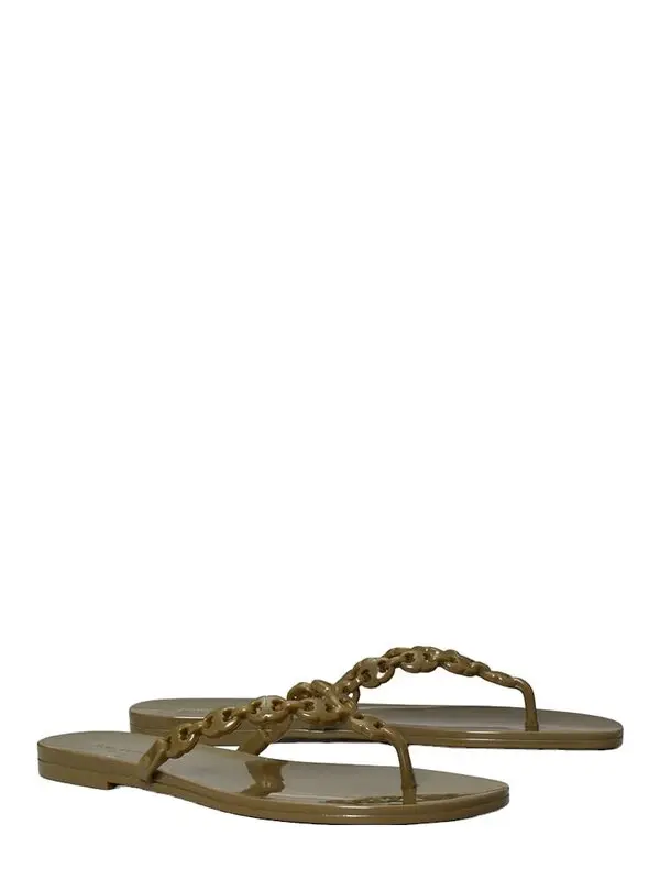 Tory Burch Gemini Link Jelly Flip-flops - Moss Rock