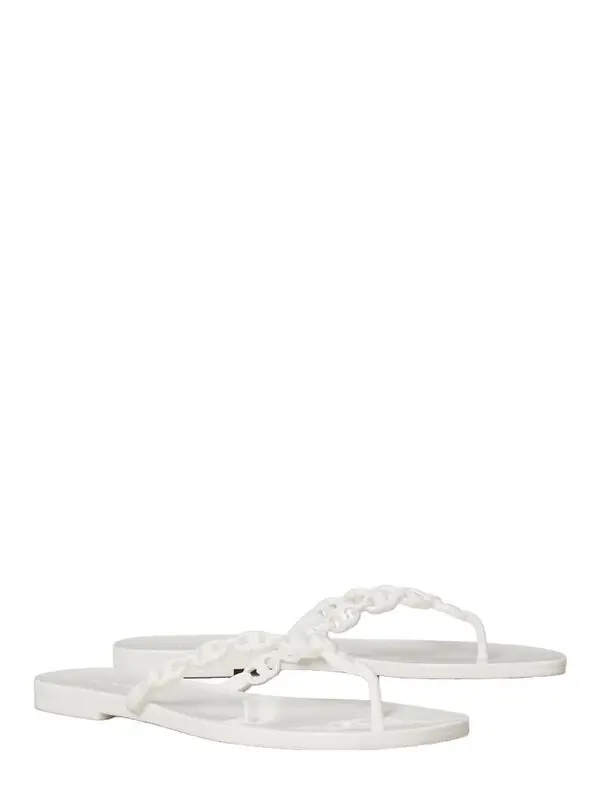 Tory Burch Gemini Link Jelly Flip-flops - White