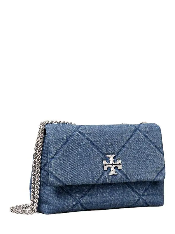 Tory Burch Small Kira Diamond Quilt Denim Shoulder Bag - Blue
