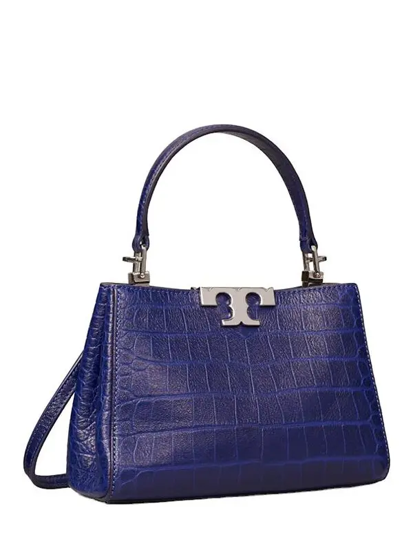Tory Burch Mini Eleanor Croc-embossed Satchel - Ballpoint Blue