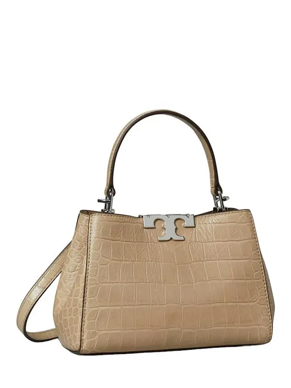 Tory Burch Mini Eleanor Croc-embossed Satchel - Ginger Leaf