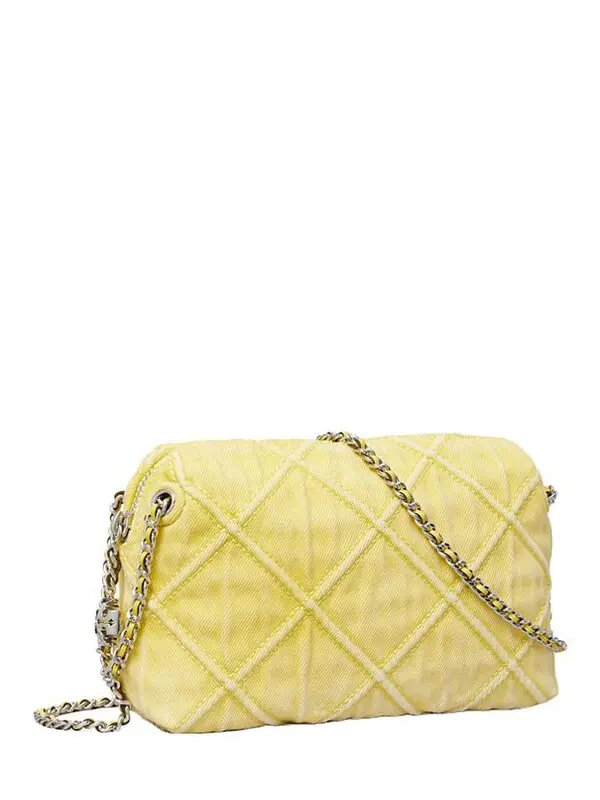 Tory Burch Fleming Denim Soft Crossbody Bag - Yellow