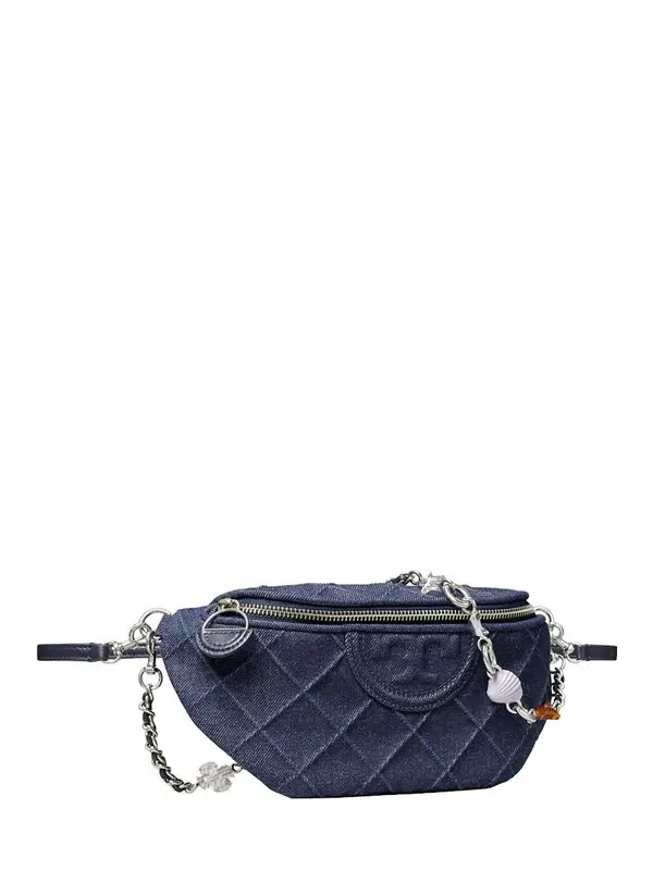 Tory Burch Fleming Denim Charm Belt Bag - Blue
