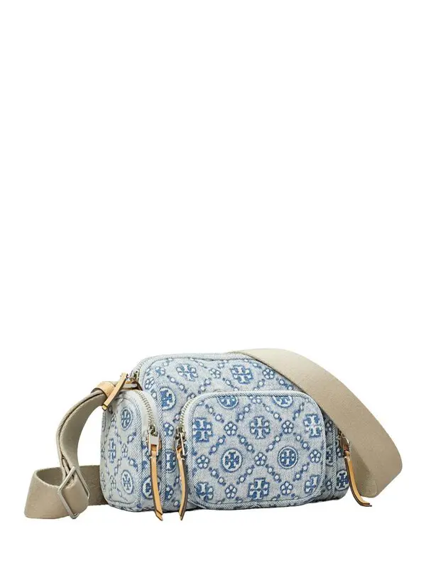 Tory Burch T Monogram Denim Pocket Crossbody - Powder Blue