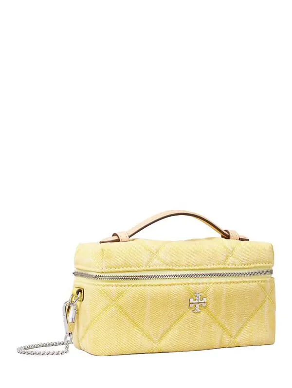 Tory Burch Kira Diamond Quilt Denim Vanity Case - Yellow