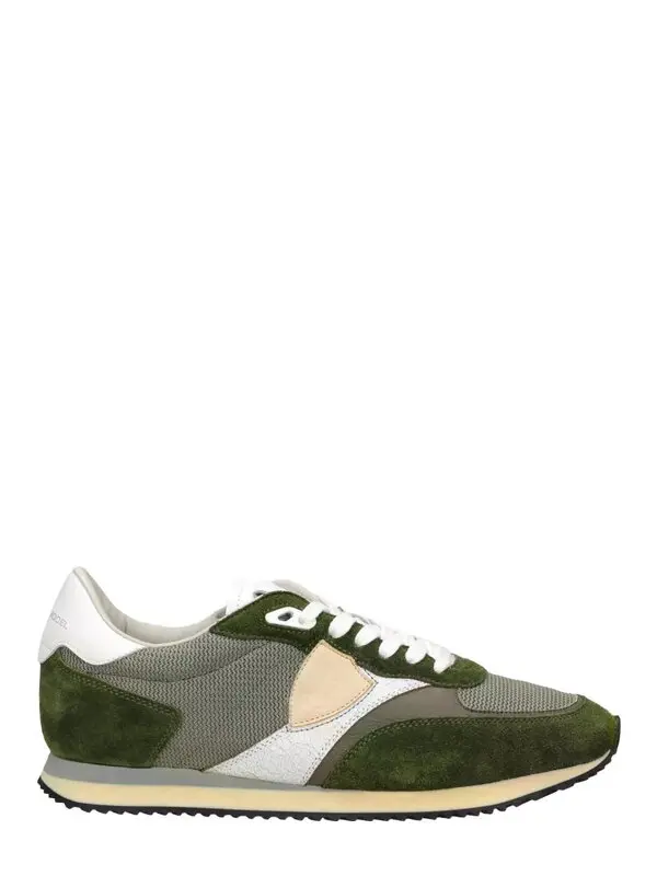 Philippe Model Suede Panelled Trainers - Green