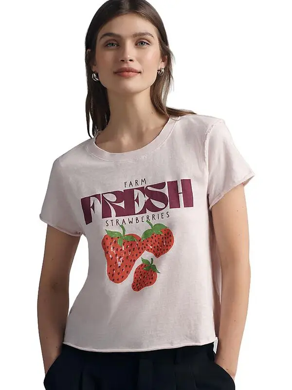 Maeve Cotton Farm Fresh Graphic Tee - Mauve Morn