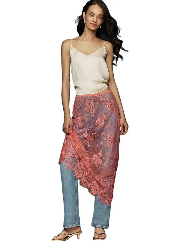 LYREBIRD Lace Maxi Skirt - Tea Rose