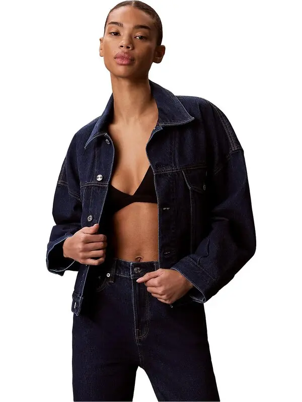 Calvin Klein Relaxed Denim Trucker Jacket - True Indigo