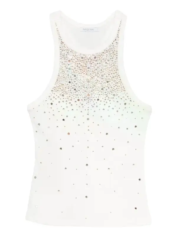 Patrizia Pepe Embellished Sleeveless Top - White