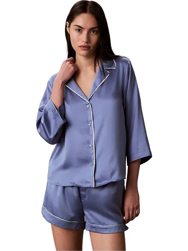 Calvin Klein Satin Sheen Shirt - Blue Tulip