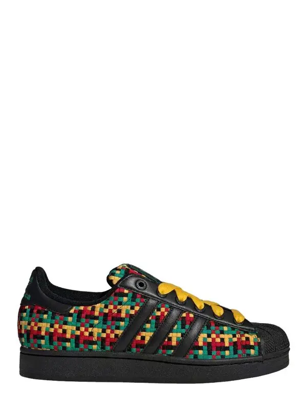 Adidas X Bob Marley Superstar Ii Woven Sneakers - Black
