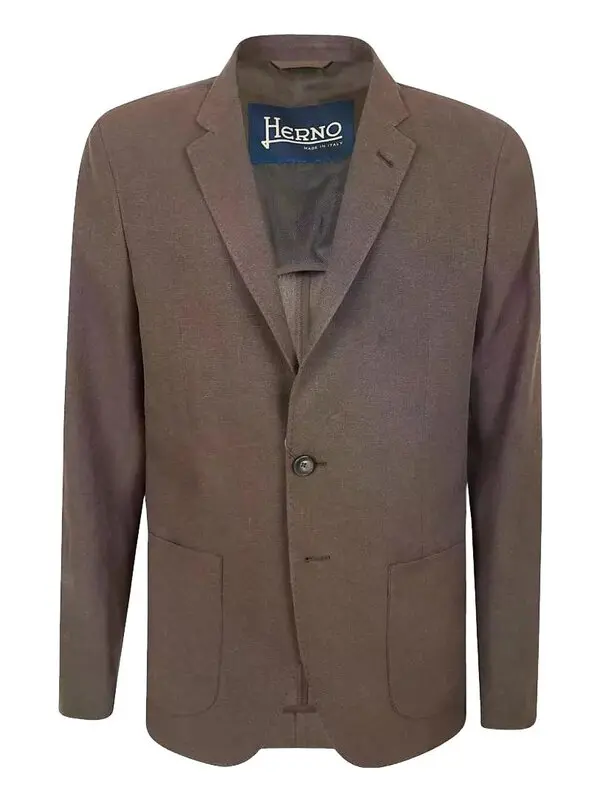 Herno Single-breasted Blazer - Brown