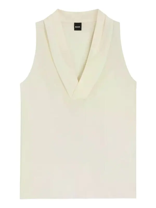 BOSS Sleeveless Silk Top - Neutrals