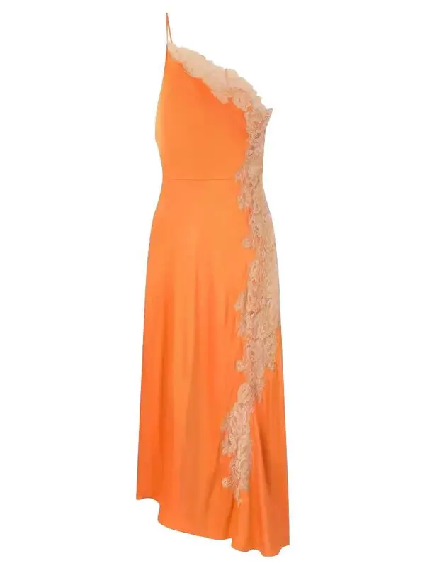 A.L.C. Lou One-shoulder Asymmetric Midi Dress - Orange
