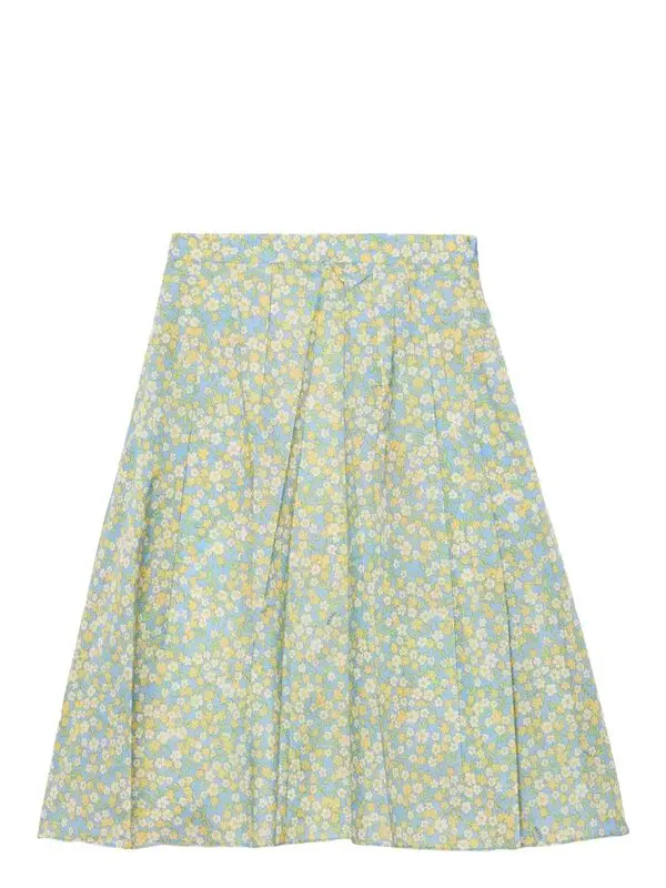 Prada Full Floral-print Re-nylon Skirt - Blue