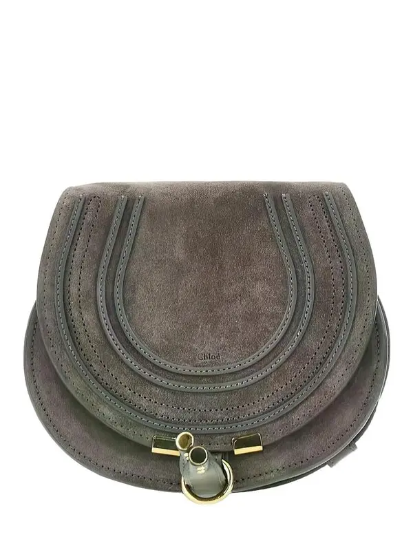 Chloé Small Marcie Suede Shoulder Bag - Grey