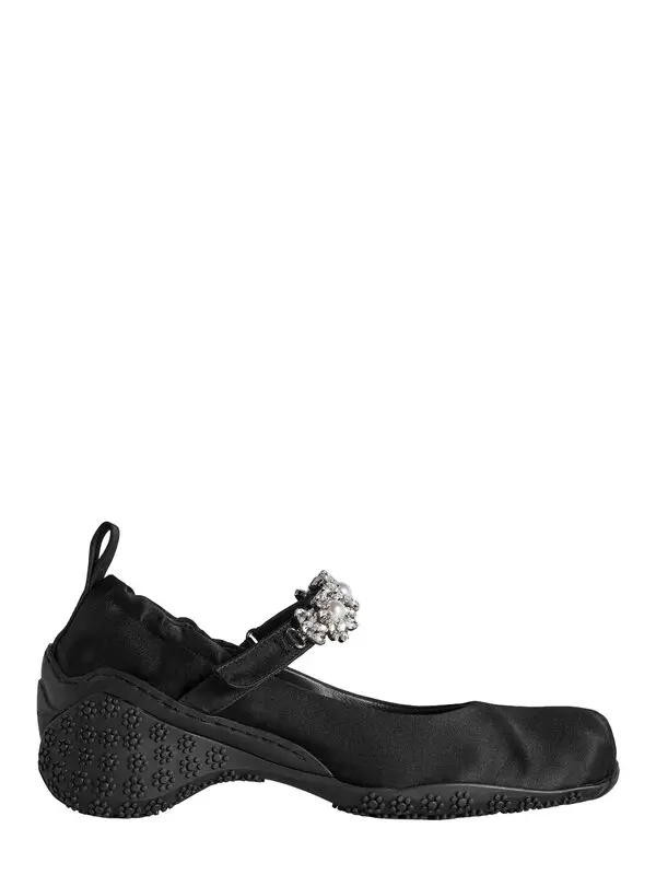 Simone Rocha Runner Flat Shoe With Embroidered Details - Black