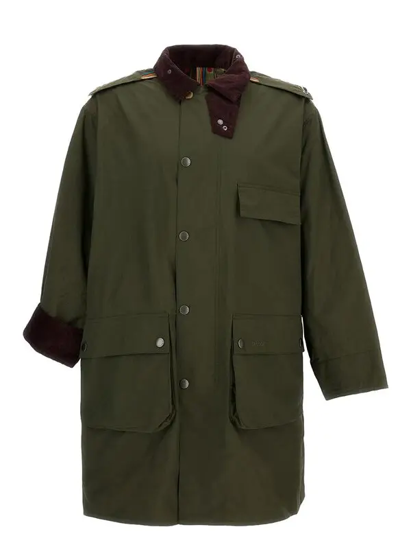 Barbour X Paul Smith Parka With Removable Hood - Green