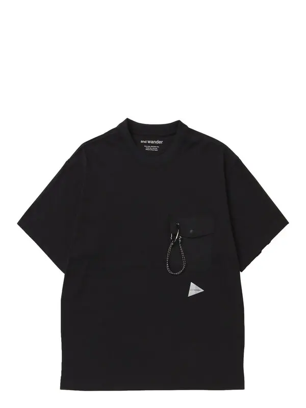 AND WANDER T-shirt With Pocket - Black