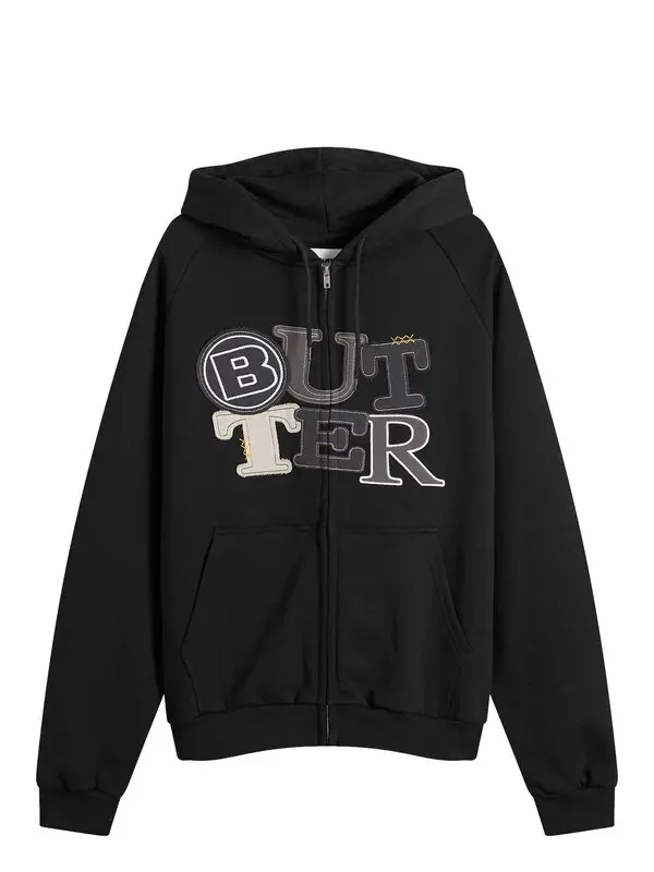 BUTTER GOODS Patchwork Zip Hoodie - Black