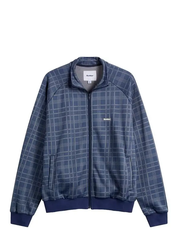 BUTTER GOODS Tricot Track Jacket - Navy Plaid
