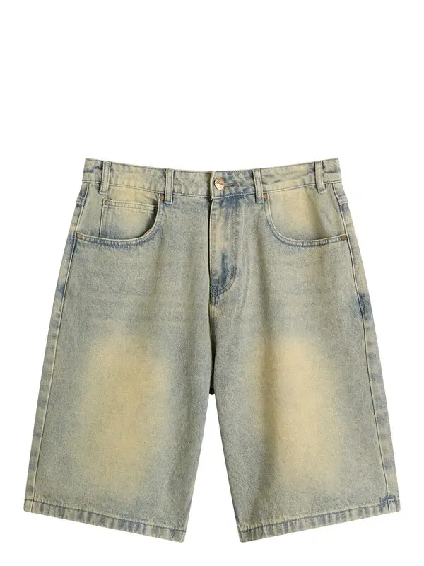BUTTER GOODS Scorpion Stitch Denim Shorts - Tinted Light Blue