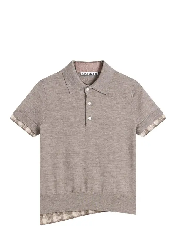 Acne Studios Kalissa Double Archetypes Polo - Light Brown Melange