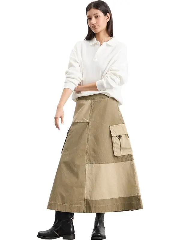 DAMSON MADDER Marcelle Barn Midi Skirt - Olive