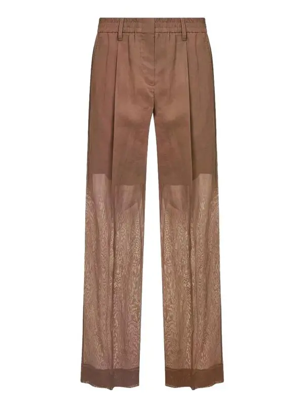Brunello Cucinelli Pleated Wide Leg Trousers - Brown