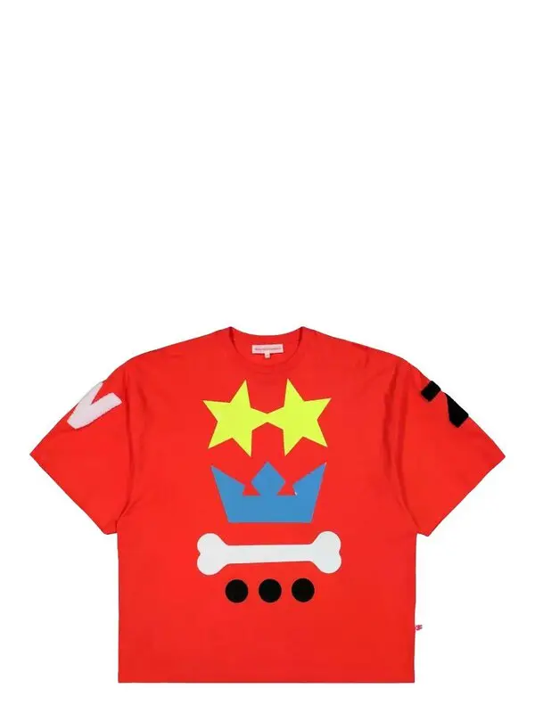 WALTER VAN BEIRENDONCK Waakzaam Front-print T-shirt - Red