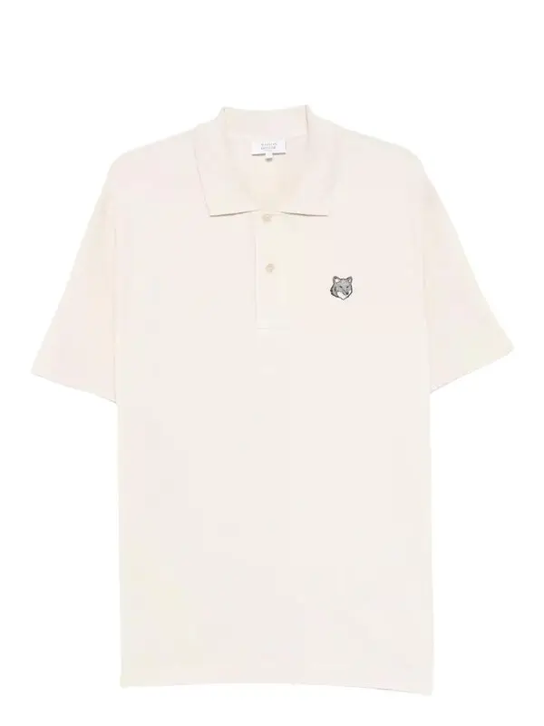 Maison Kitsuné Fox-embroidered Polo Shirt - Neutrals