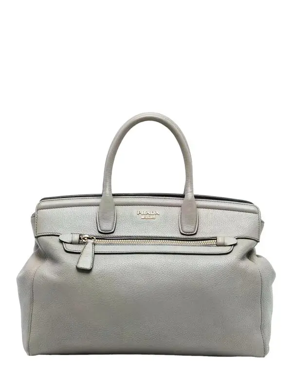 Prada Vitello Daino Satchel - Grey
