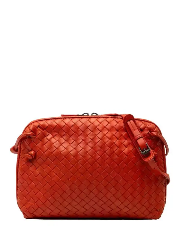 Bottega Veneta Nappa Intrecciato Nodini Crossbody Bag - Orange