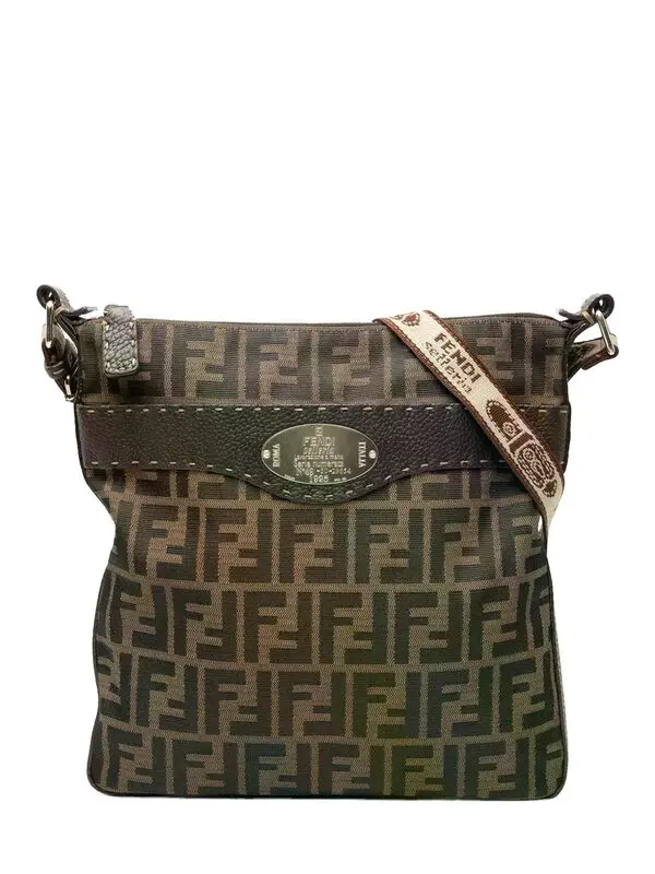 Fendi Zucca Canvas Selleria Crossbody Bag - Brown
