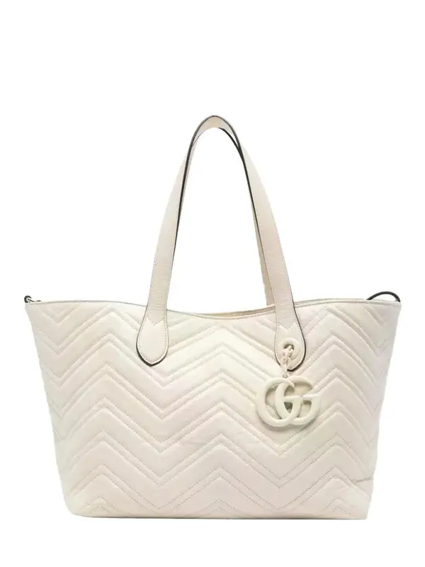 Gucci Logo-charm Tote Bag - Neutrals