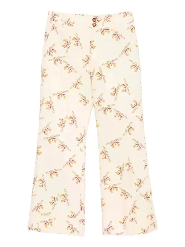 La DoubleJ Hendrix Trousers Beige Floral - Neutrals
