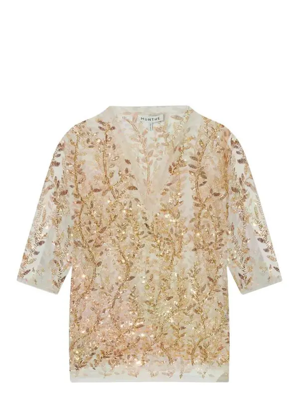 Munthe Babur Leaf-detail Top - Neutrals