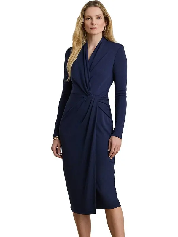 Ralph Lauren Twist-front Jersey Surplice Dress - Refined Navy