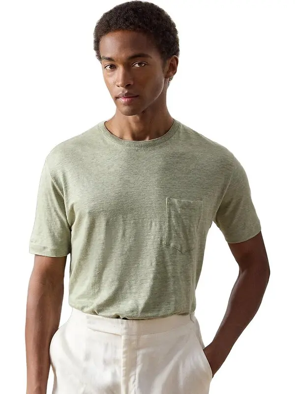 Ralph Lauren Linen Jersey Pocket T-shirt - Cactus Green