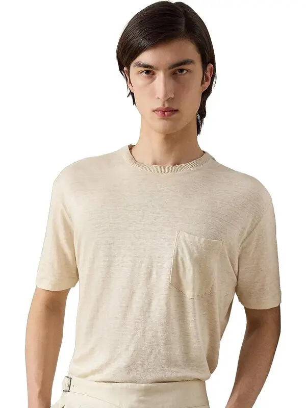 Ralph Lauren Linen Jersey Pocket T-shirt - Limestone
